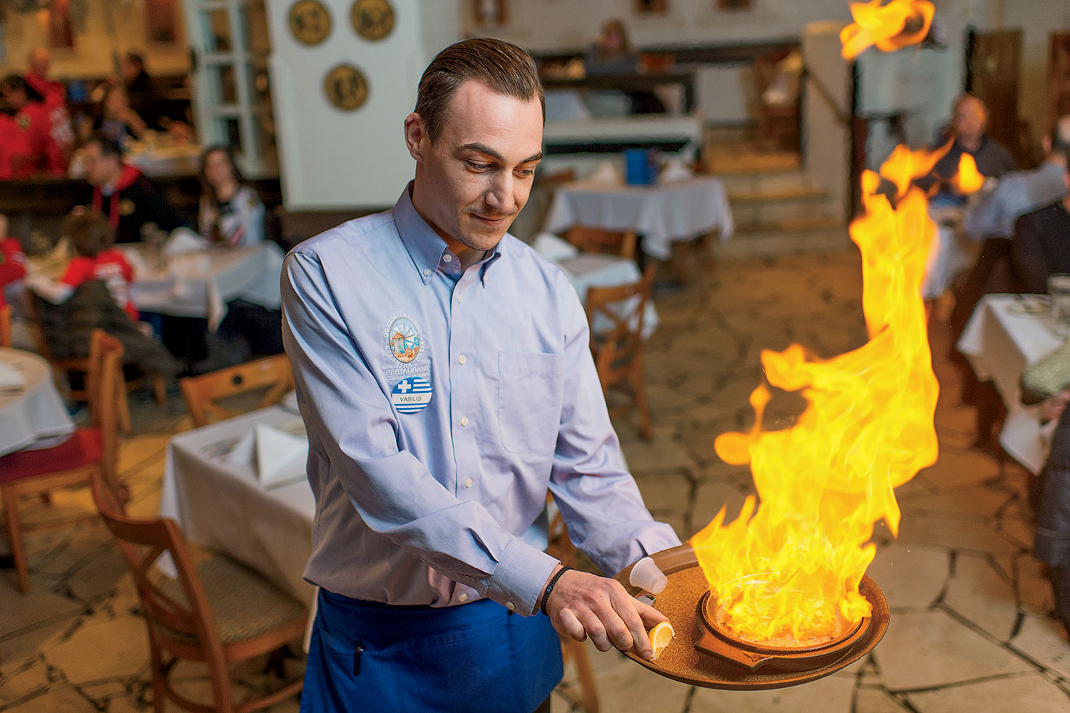 Saganaki at Greek Islands – Chicago Magazine